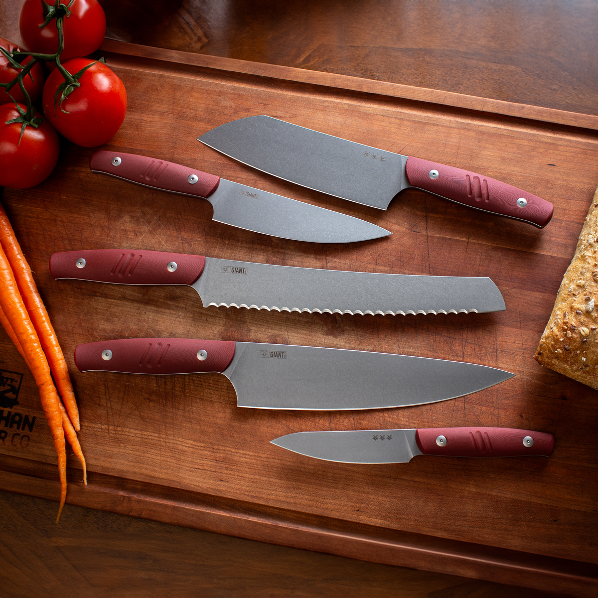 Kitchen Knife Set - Red G10 – GMK